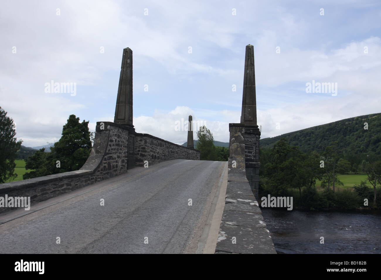 Looking across General Wade's bridge across River Tay Aberfeldy ...