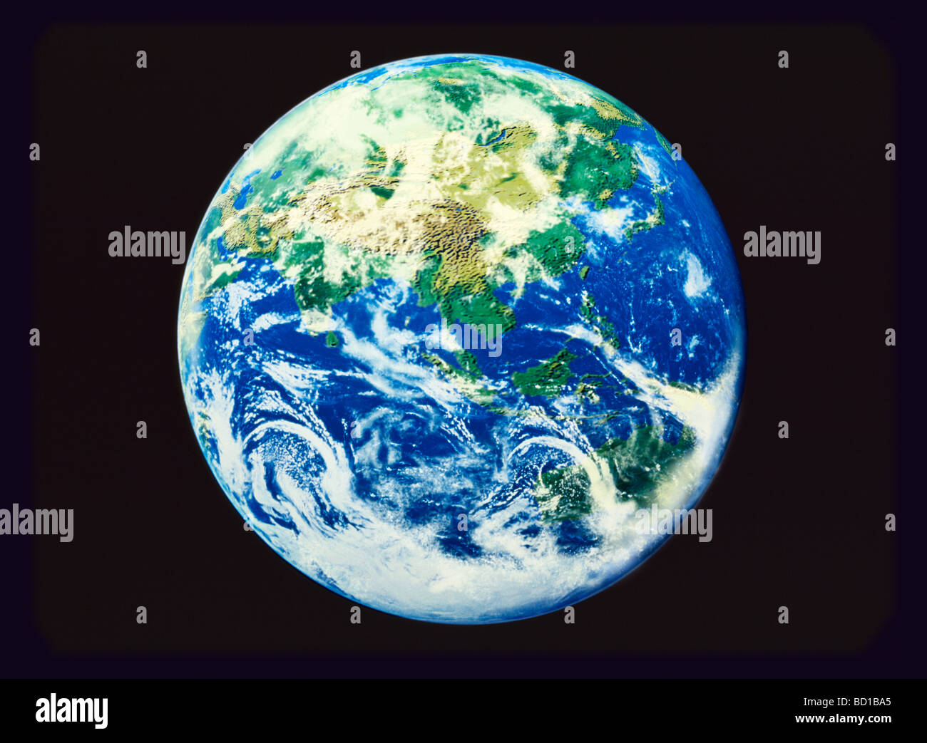The earth computer graphic black background Stock Photo - Alamy