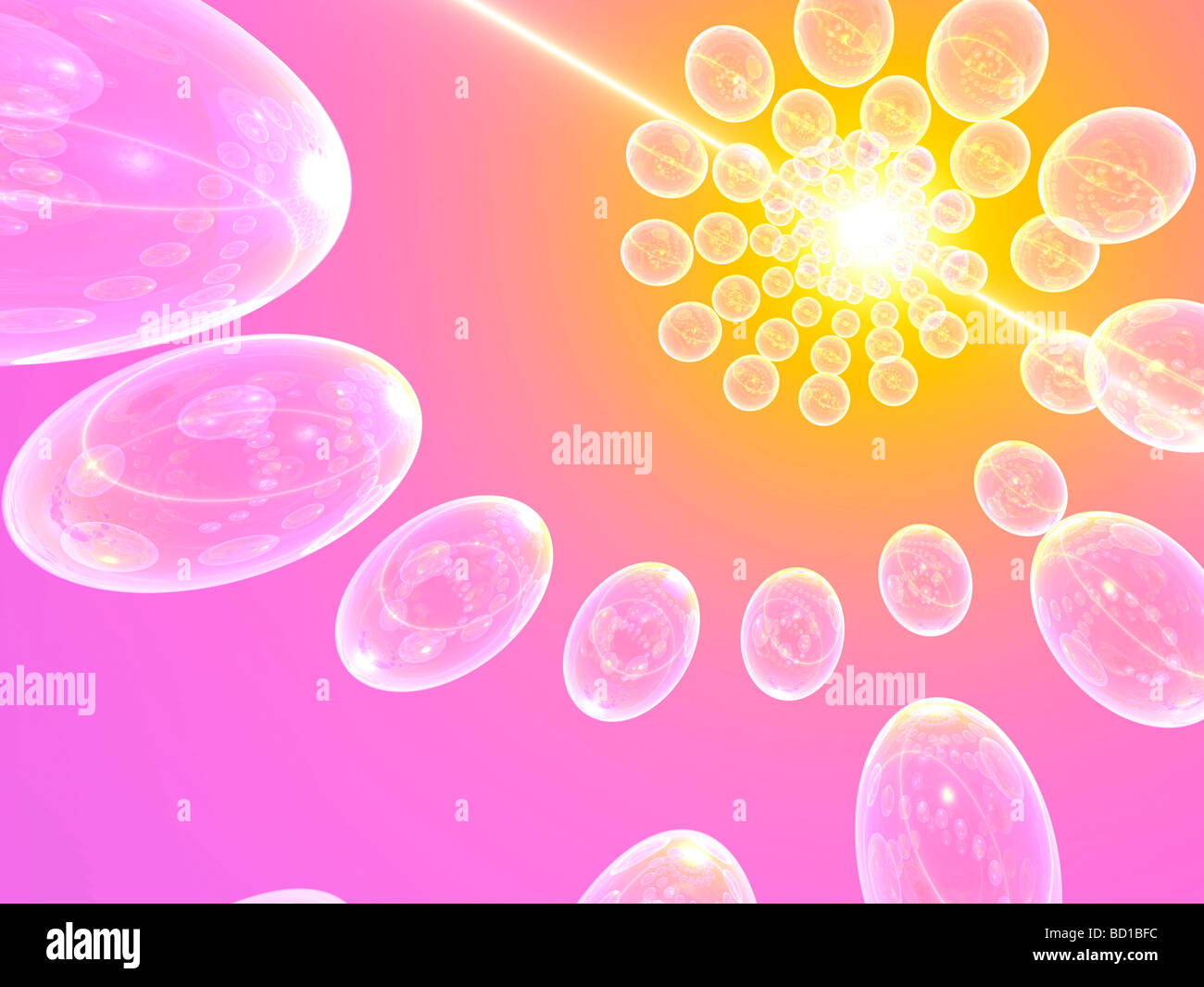 Light beam and drops computer graphic Stock Photo - Alamy