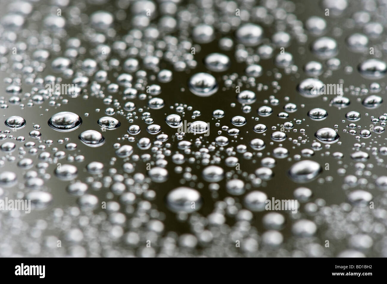 Water droplets on surface, close-up Stock Photo - Alamy