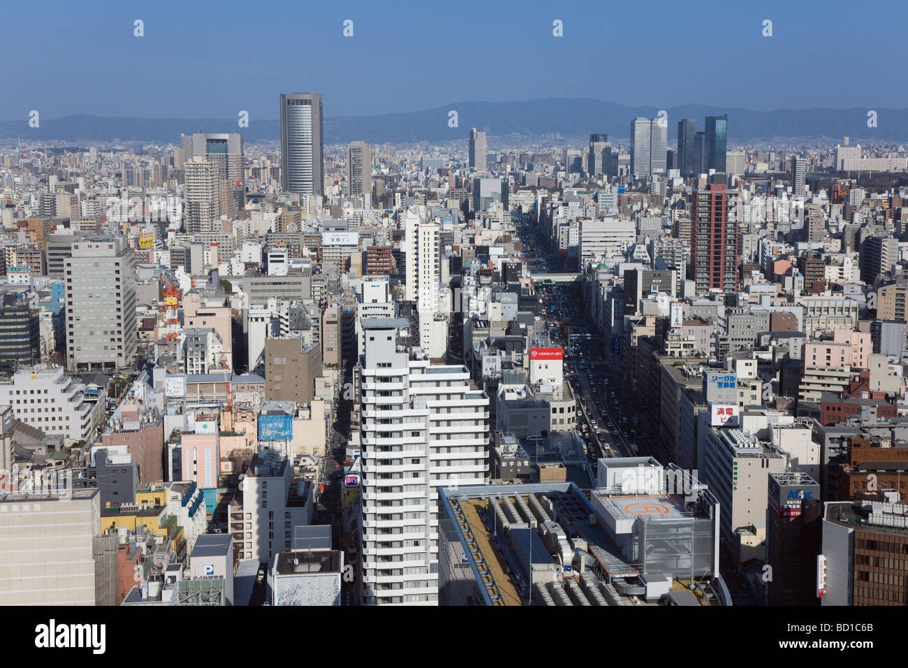 High Angle View of Downtown Osaka Stock Photo - Alamy