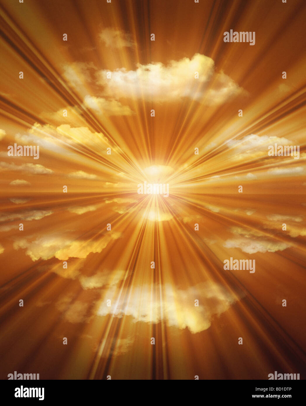 Sunbeams breaking through clouds Stock Photo - Alamy