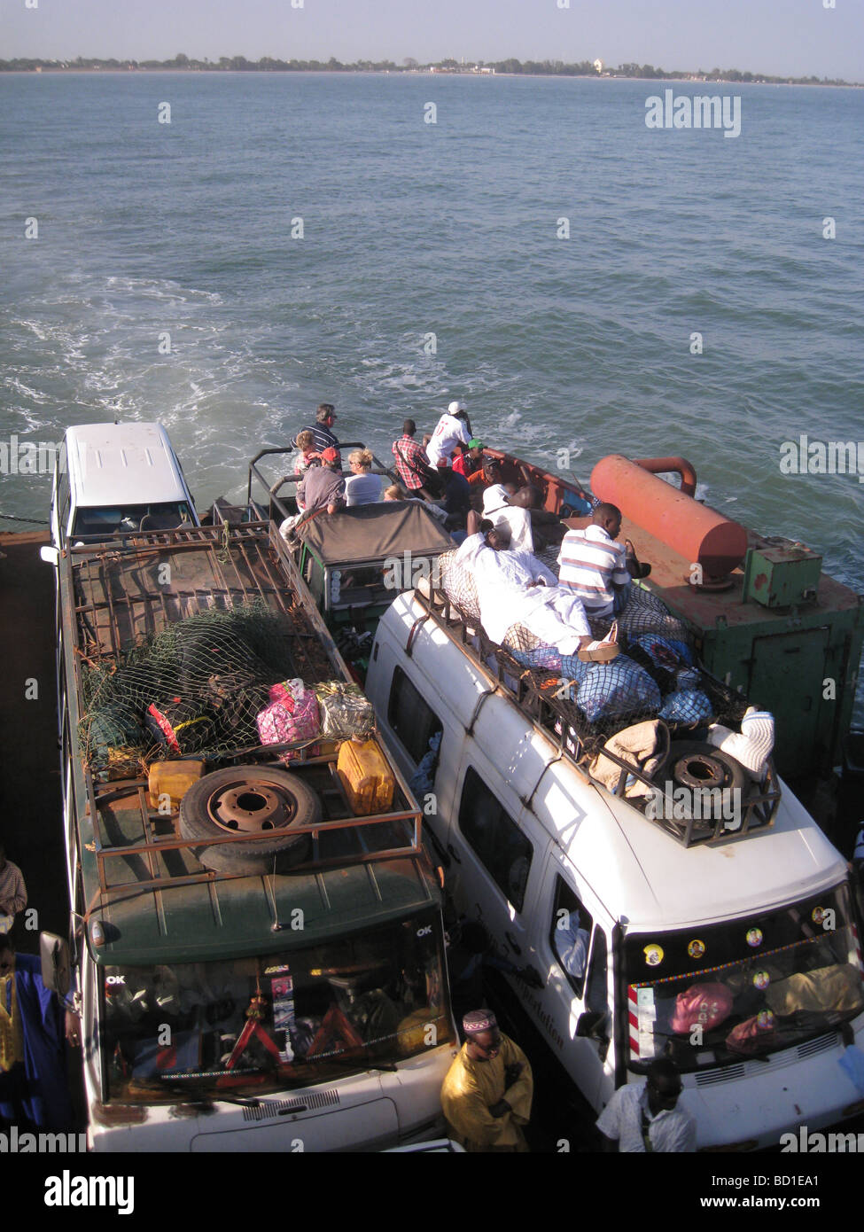 THE GAMBIA - ferry crossing from Banjul to Senegal across the Gambia ...