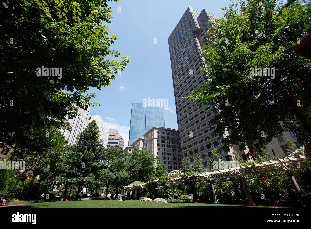 Post Office Park, downtown Boston financial district Stock Photo - Alamy