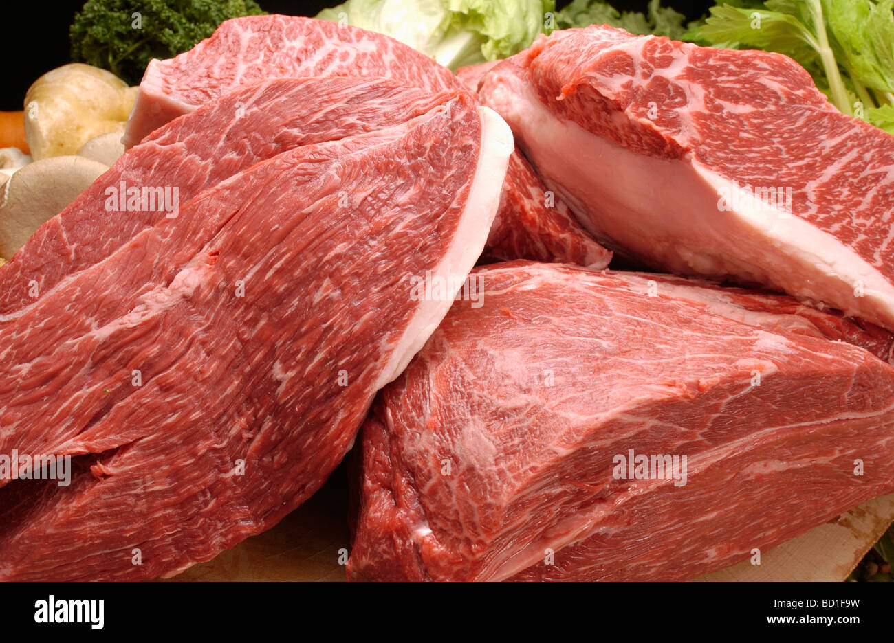 Beef chops close up Stock Photo - Alamy