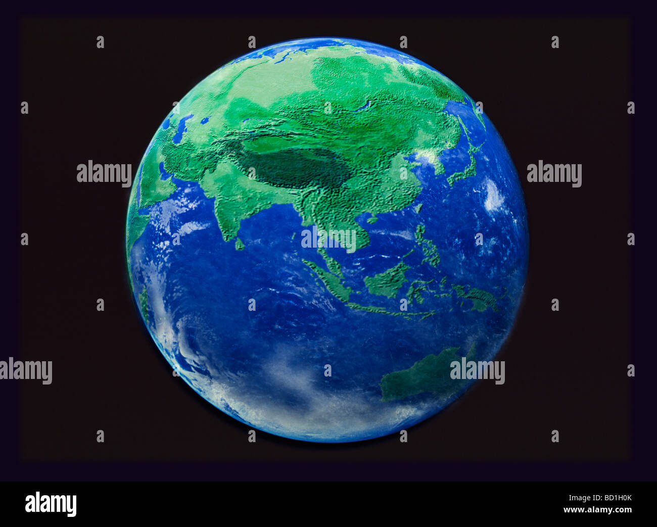 The earth computer graphic black background Stock Photo - Alamy