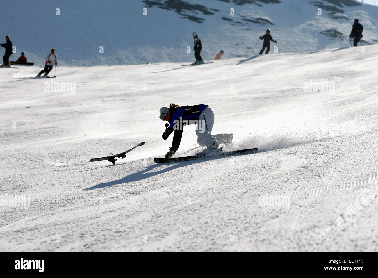 Skier Going Down Steep Slope High Resolution Stock Photography and ...