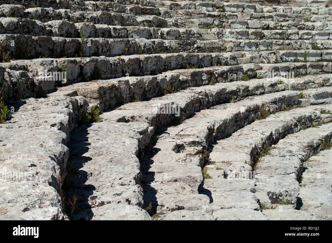Steps of the Greek theater at Segesta, Sicily Stock Photo - Alamy