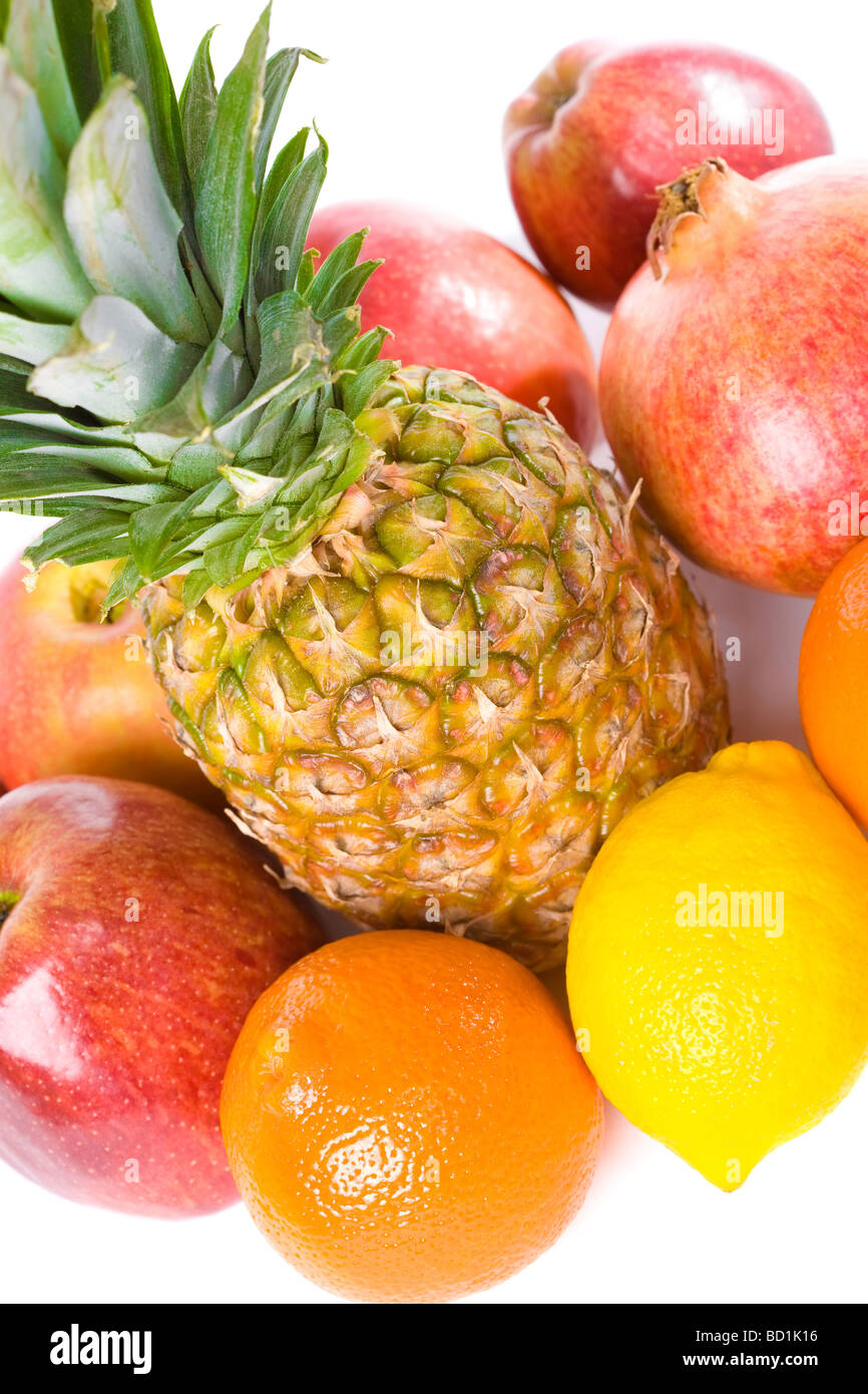 Fruit mix On white background Stock Photo - Alamy