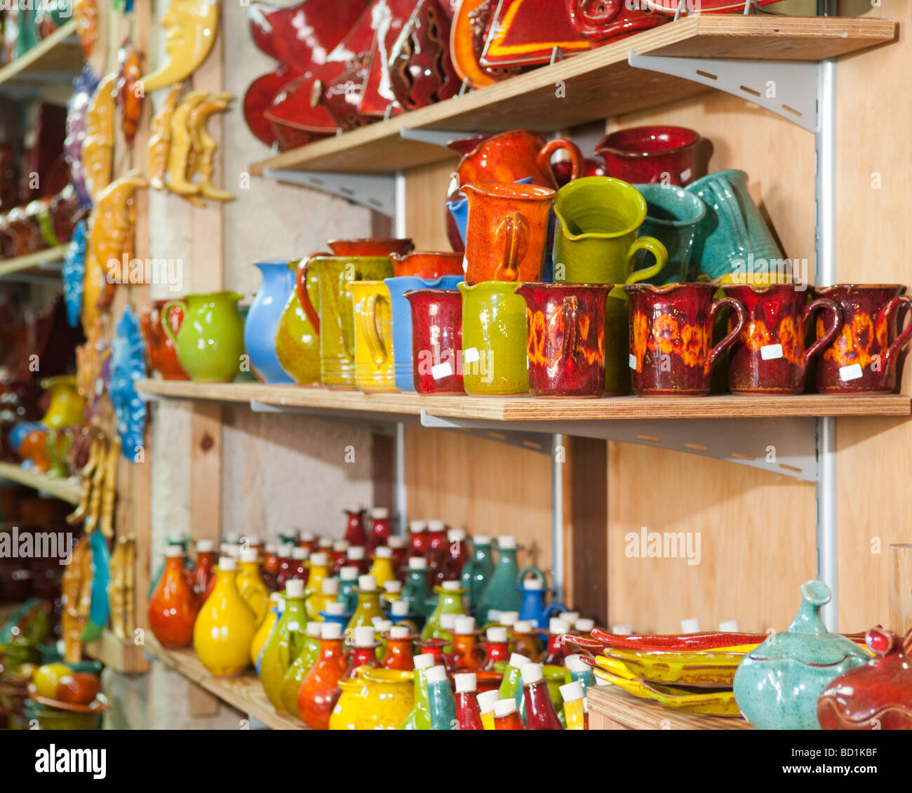 Ceramic goods for sale at the indoor market in Chania Crete Greece ...