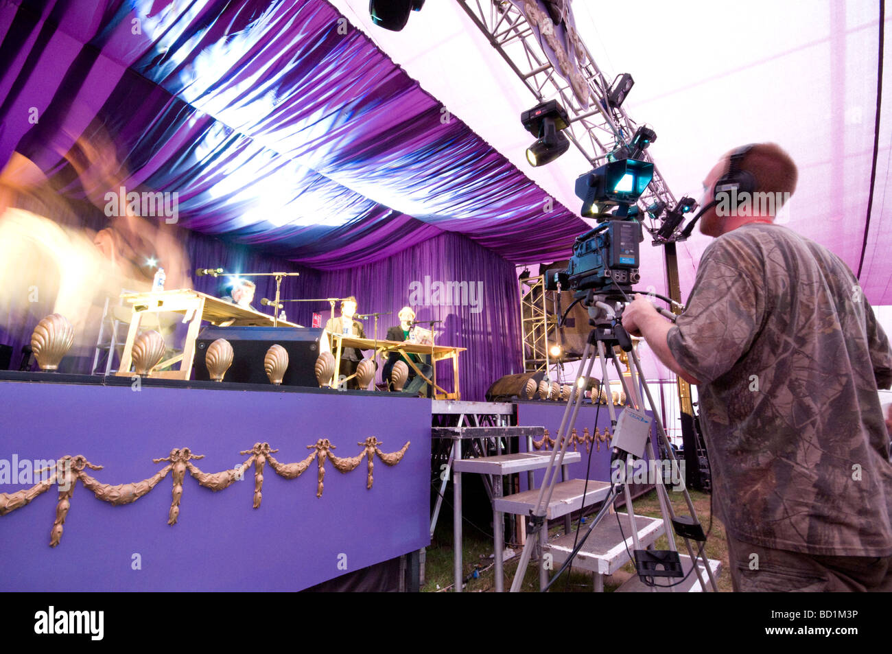 Camera Man Filming, Comedy tent, Latitude Music Festival, UK Stock ...