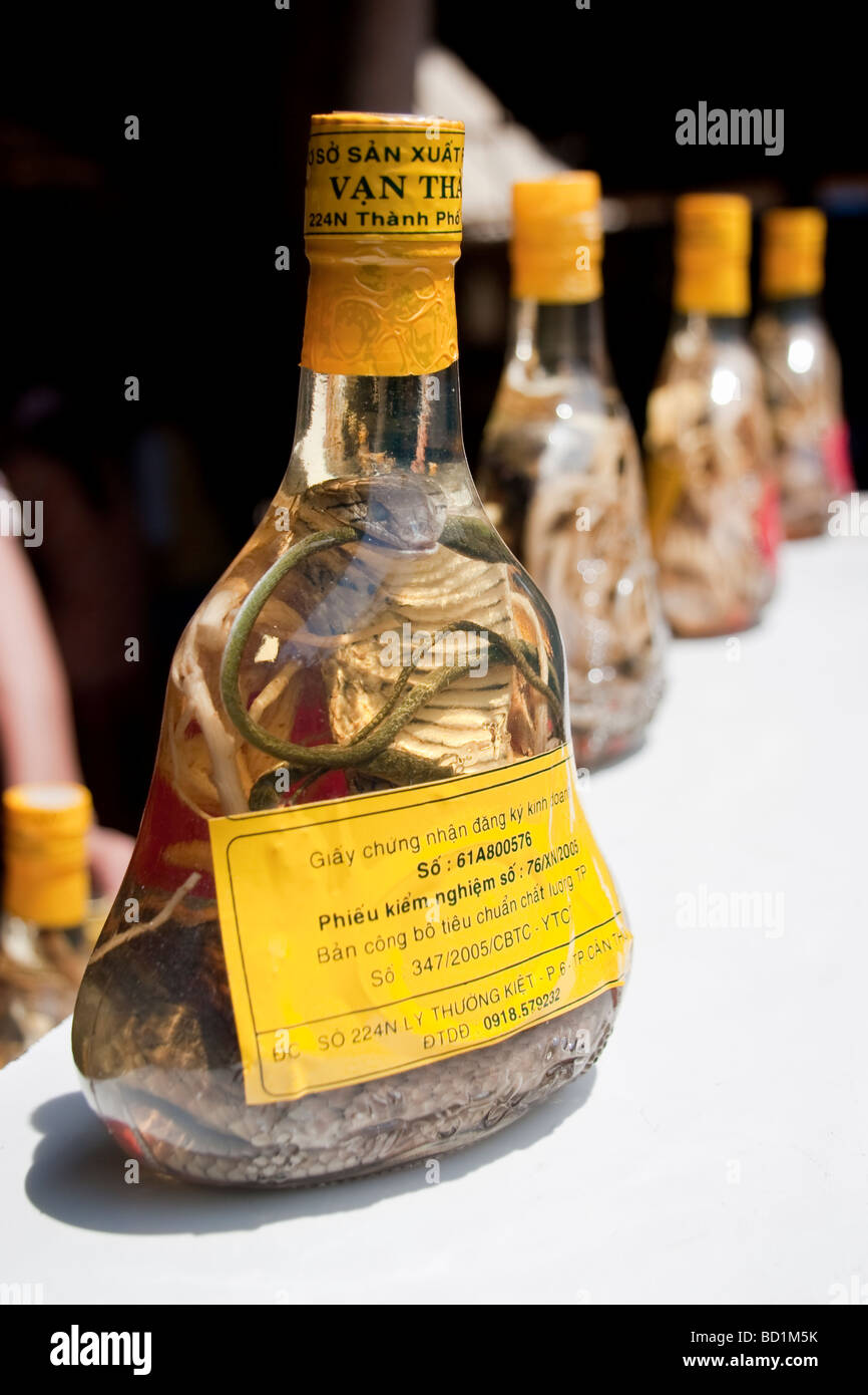 Bottles of Snake Wine for sale, Cai Be, Mekong Delta, Tien Giang ...