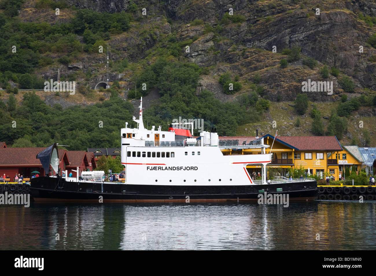 Ferry Flam Village Sognefjorden Western Fjords Norway Scandinavia Stock ...