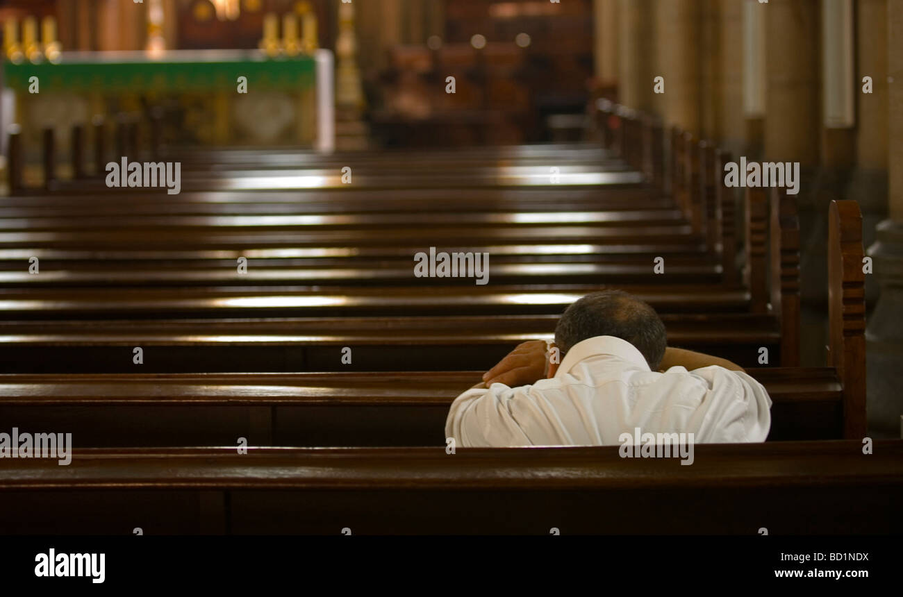 Prayer alone in a church in Istanbul Stock Photo - Alamy