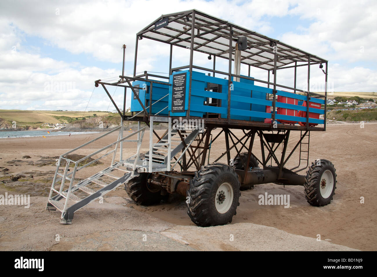 Sea tractor Burgh Island Devon England Stock Photo - Alamy