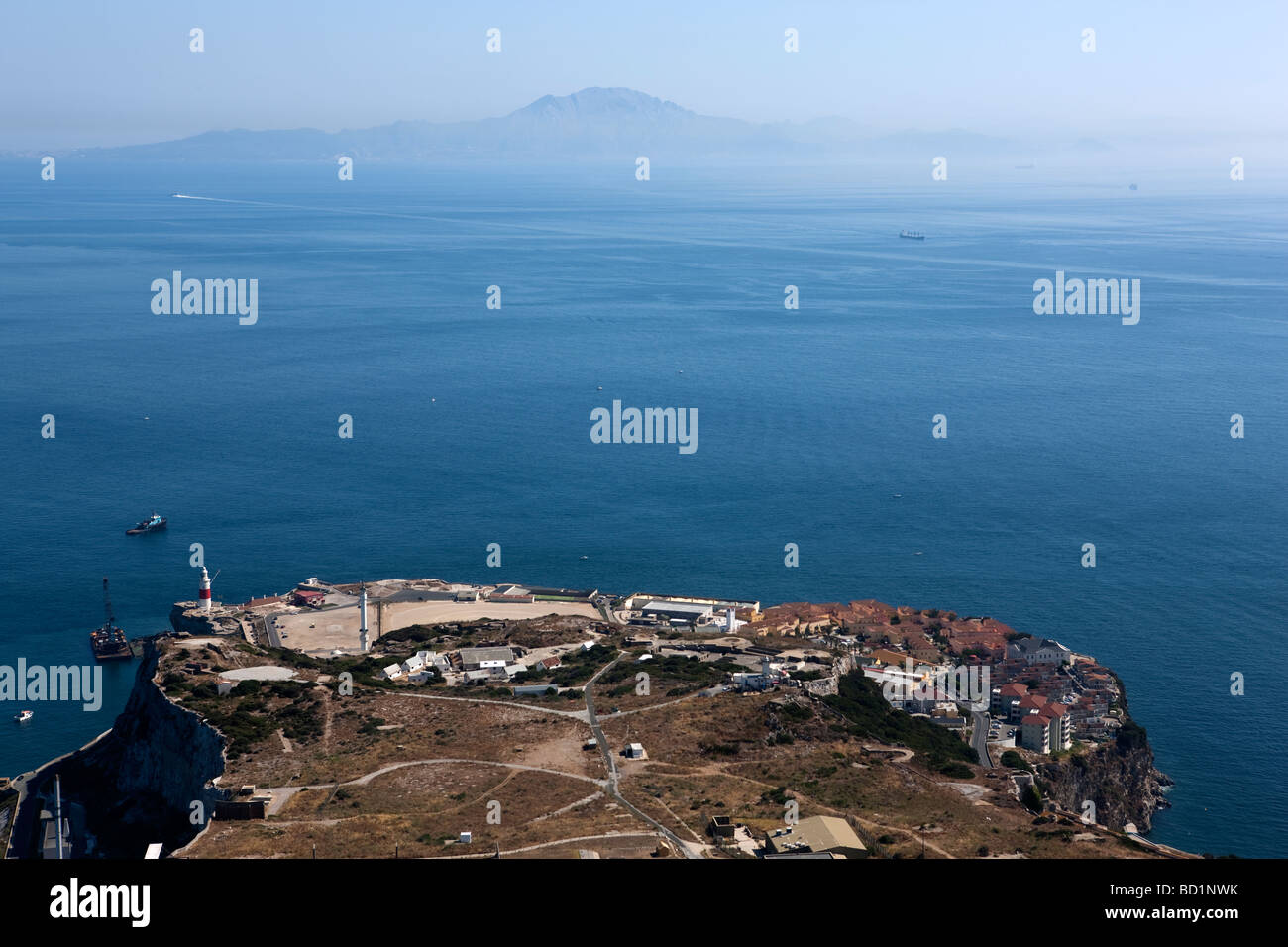 View on Europa Point and Africa. Gibraltar. Europe Stock Photo - Alamy