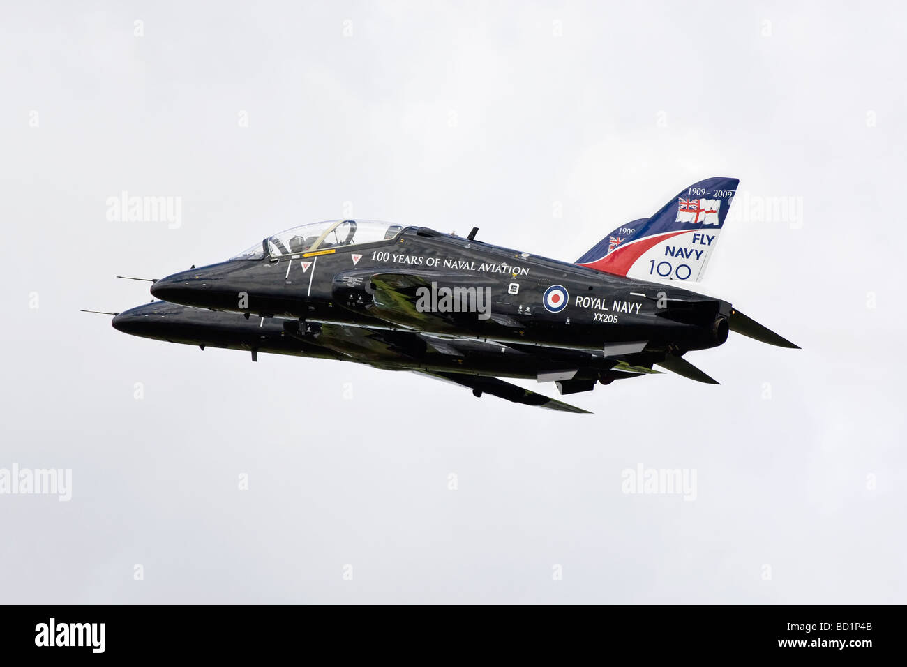 A pair of Bae systems Hawks of the Royal Navy on take off Stock Photo ...