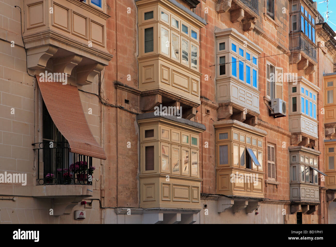 Arab Balconies, Valletta, Malta Stock Photo - Alamy