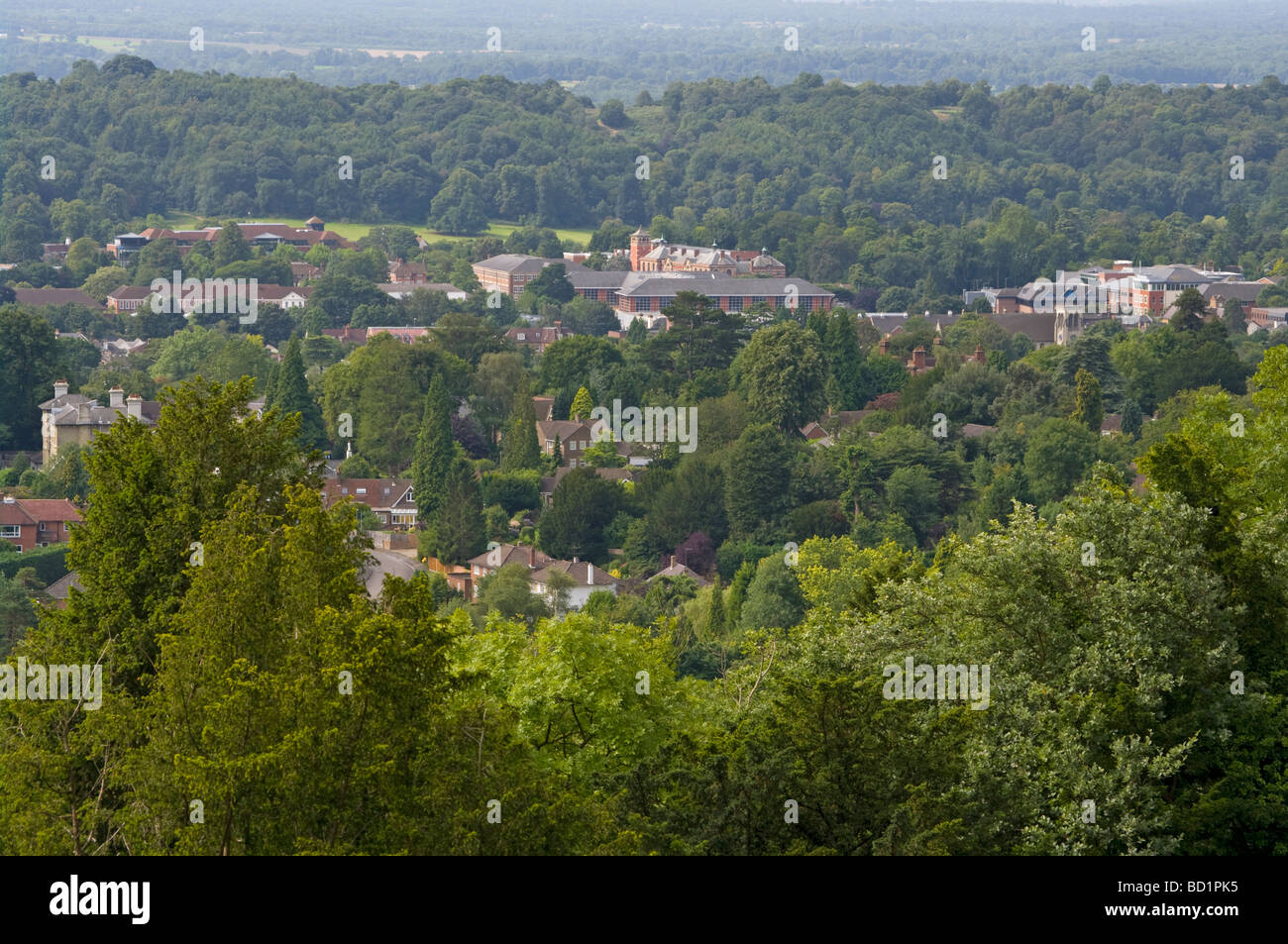 The Town Of Reigate Surrey England As Seen from Reigate Hill Stock ...