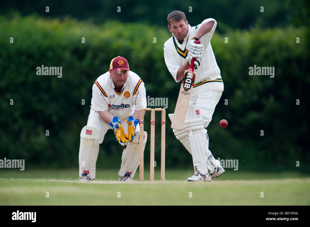 Batsman in action Stock Photo - Alamy