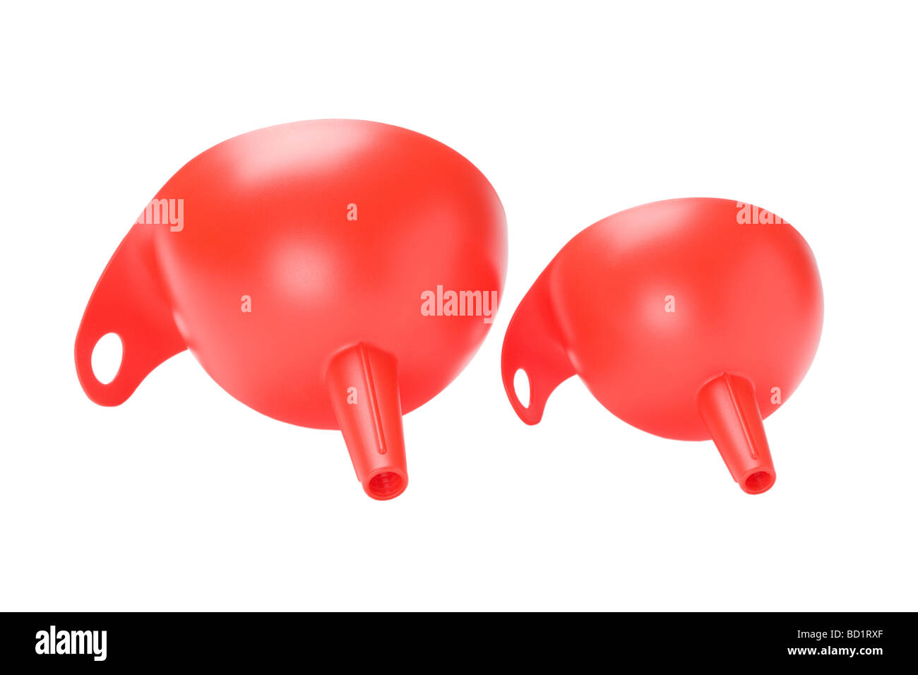 Two red funnels Stock Photo - Alamy