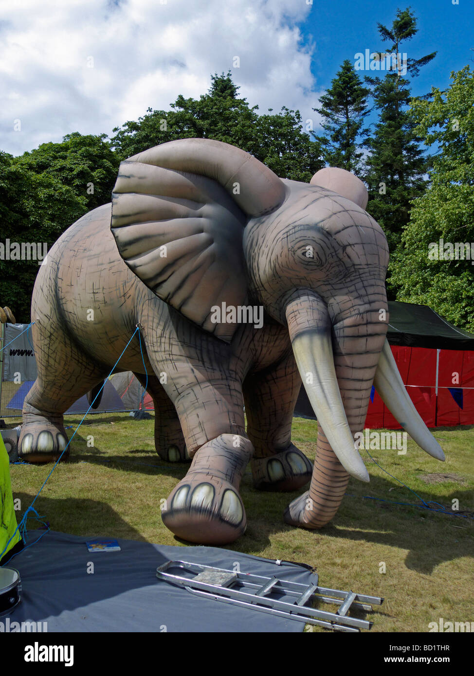An inflatable elephant at the Latitude cultural festival. Henham Park ...