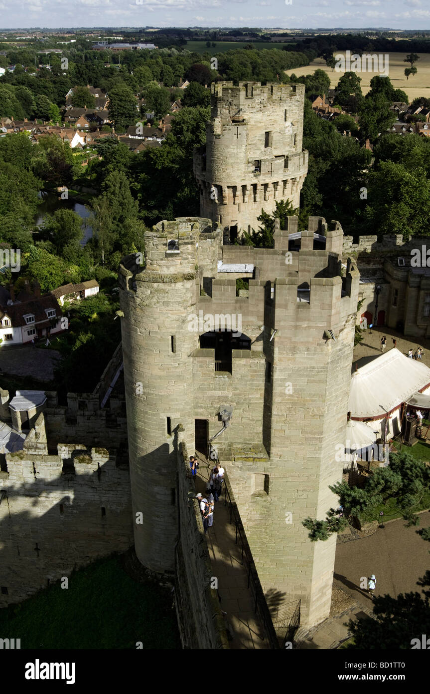 View of Caesar's Tower and Gatehouse from the ramparts at Medieval ...