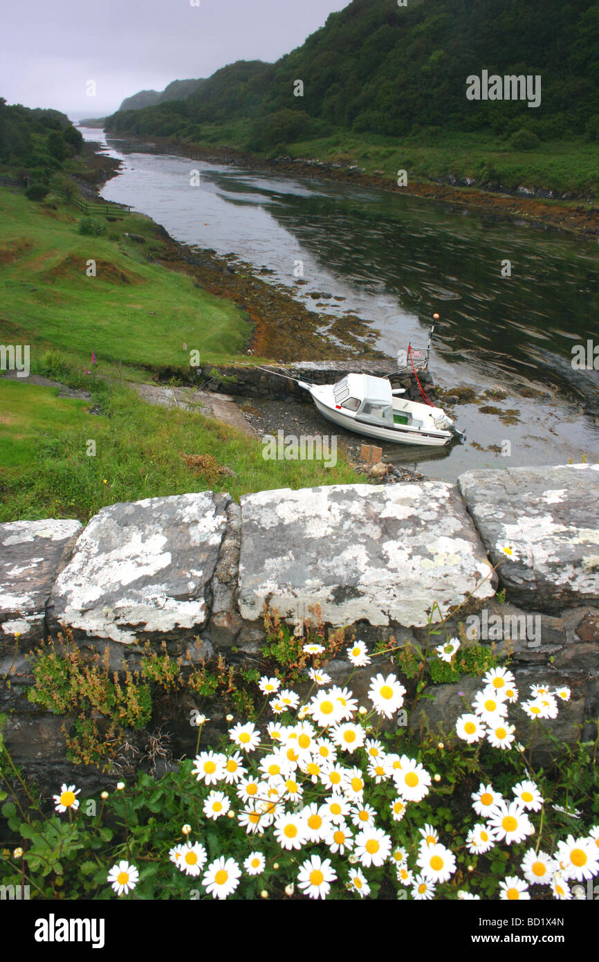 looking along Clachan Sound from The Clachan Bridge which links the ...