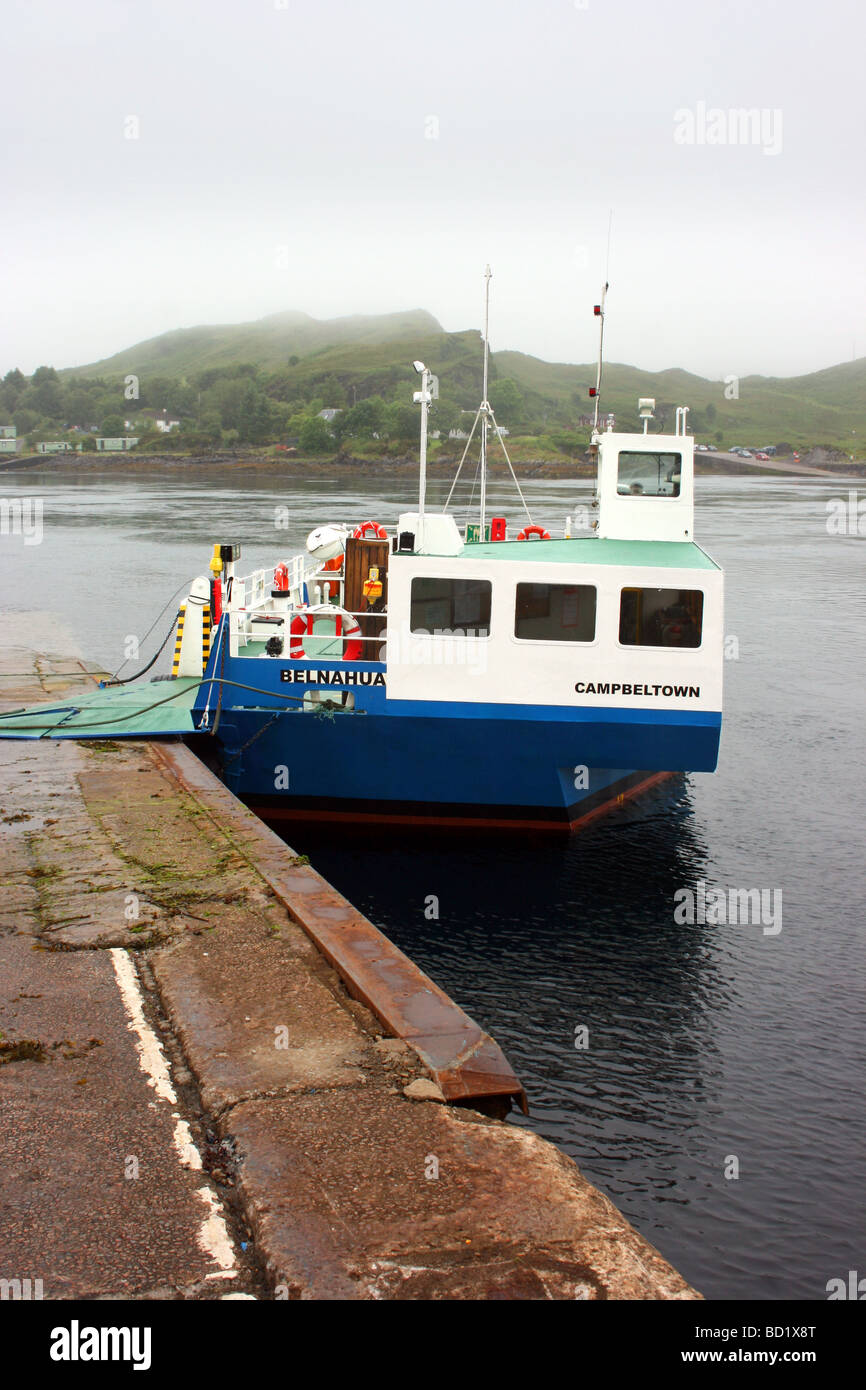 The ferry docked at the hamlet of Cuan Ferry, looking across the Sound ...