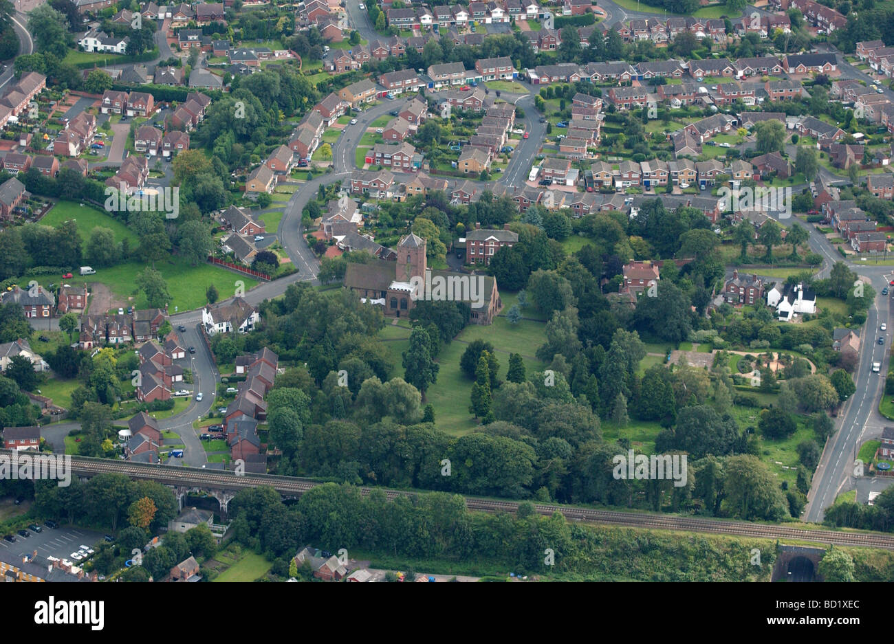 Aerial view of Shifnal in Shropshire Stock Photo - Alamy