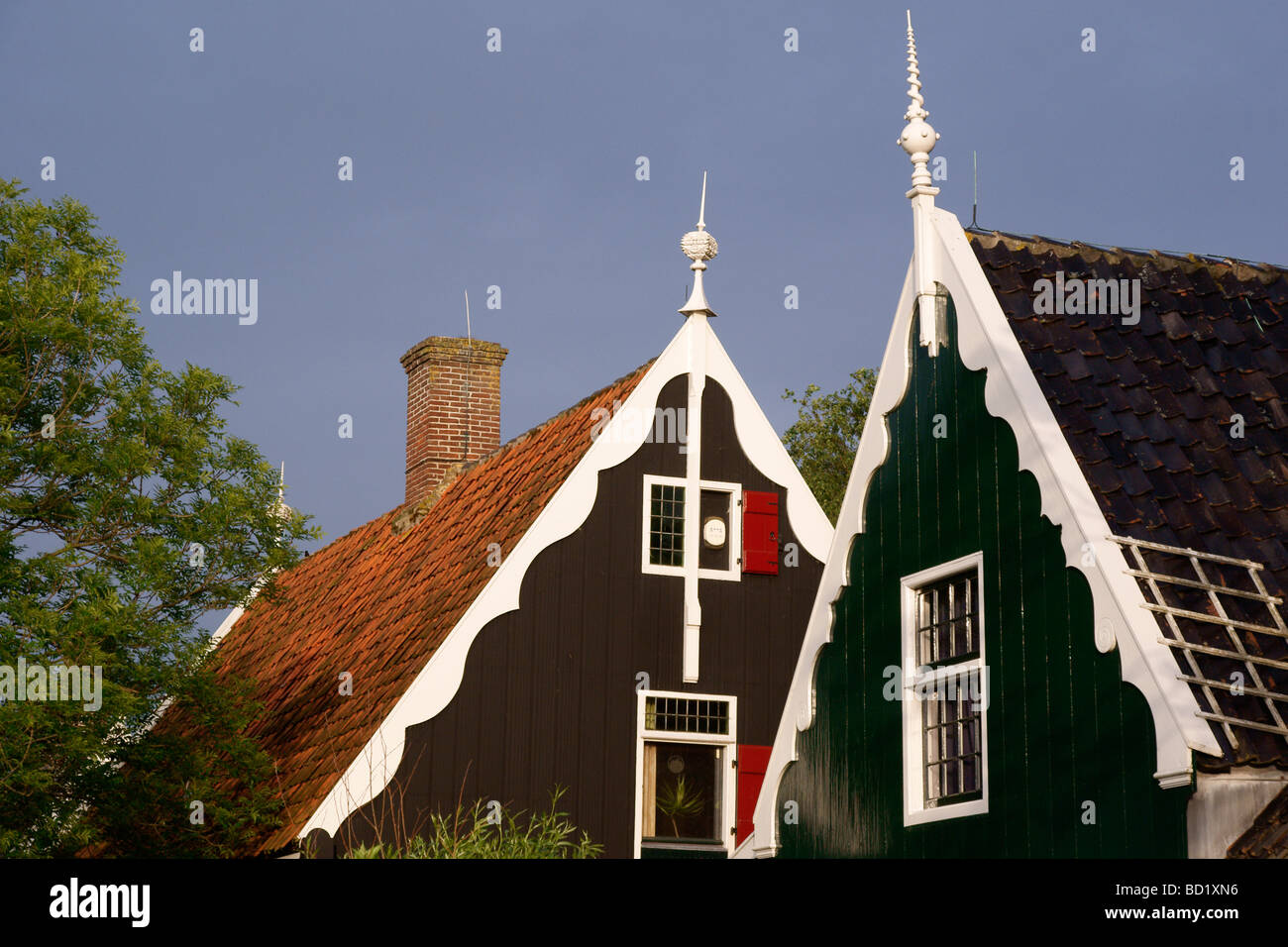 Two traditional dutch wooden houses Stock Photo - Alamy