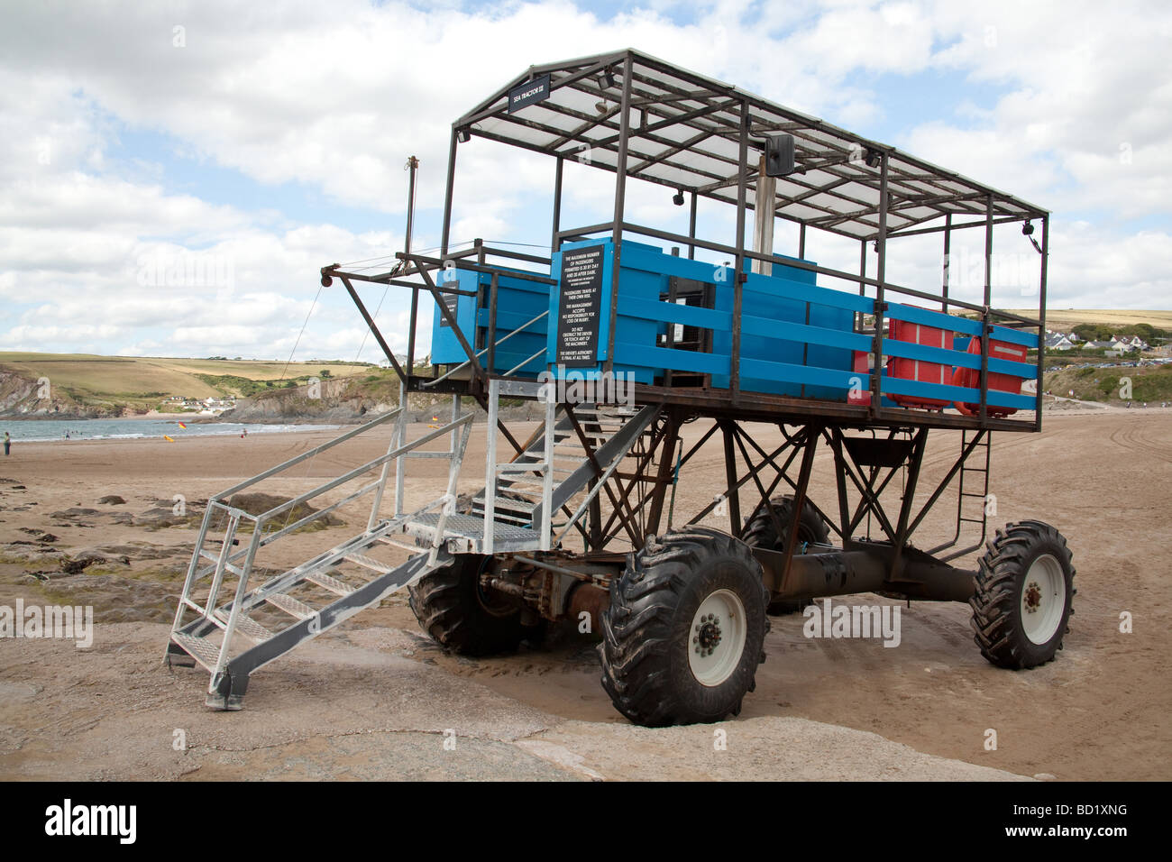 Sea tractor Burgh island Devon England Stock Photo - Alamy