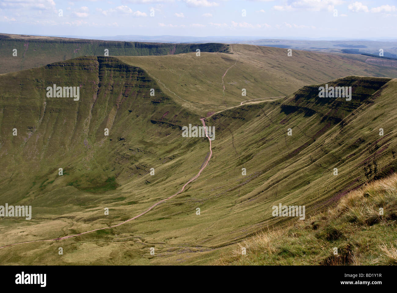 Brecon Beacons - Fan y Big and the track over Bwlch ar y Fan, from ...