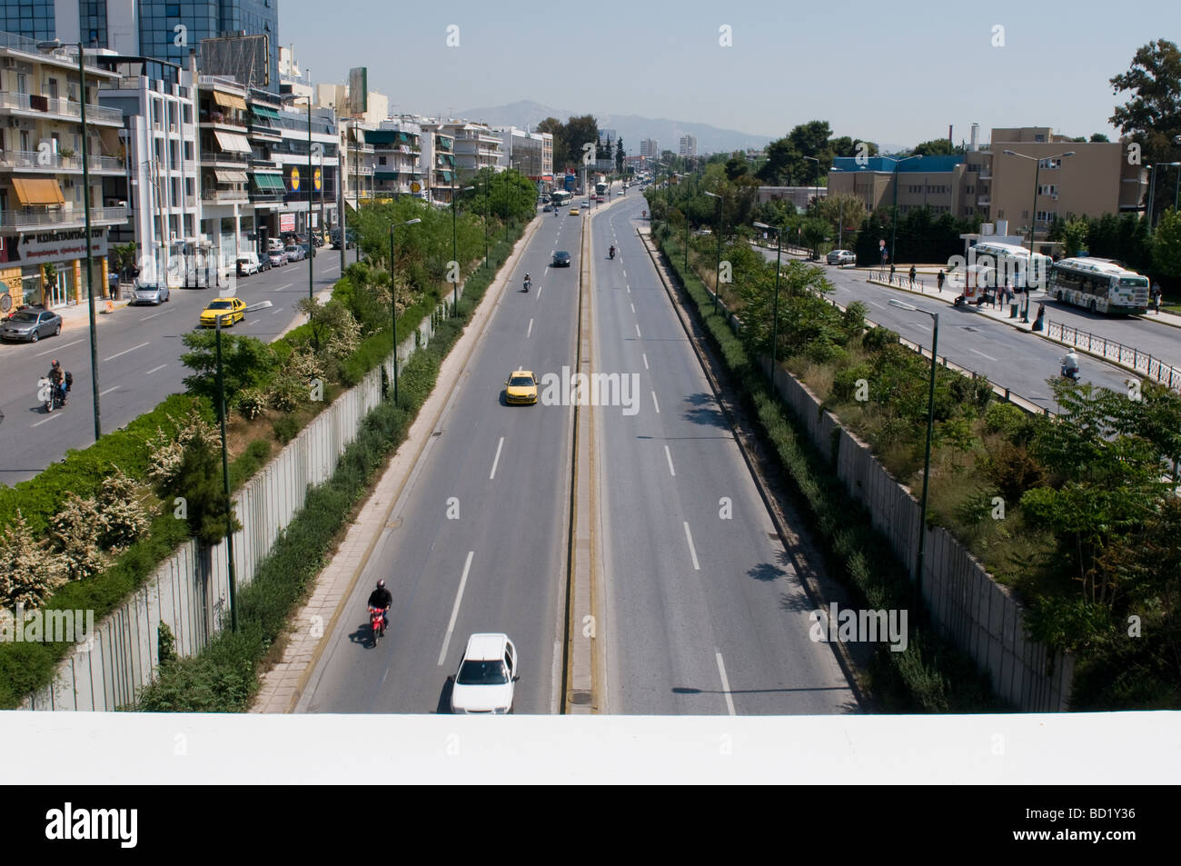 Main road at Athens Stock Photo - Alamy