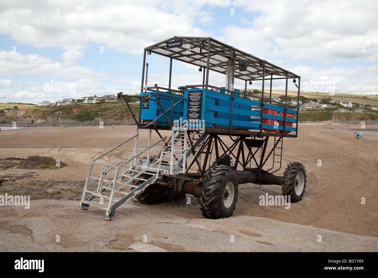 Sea tractor Burgh Island Devon England Stock Photo - Alamy