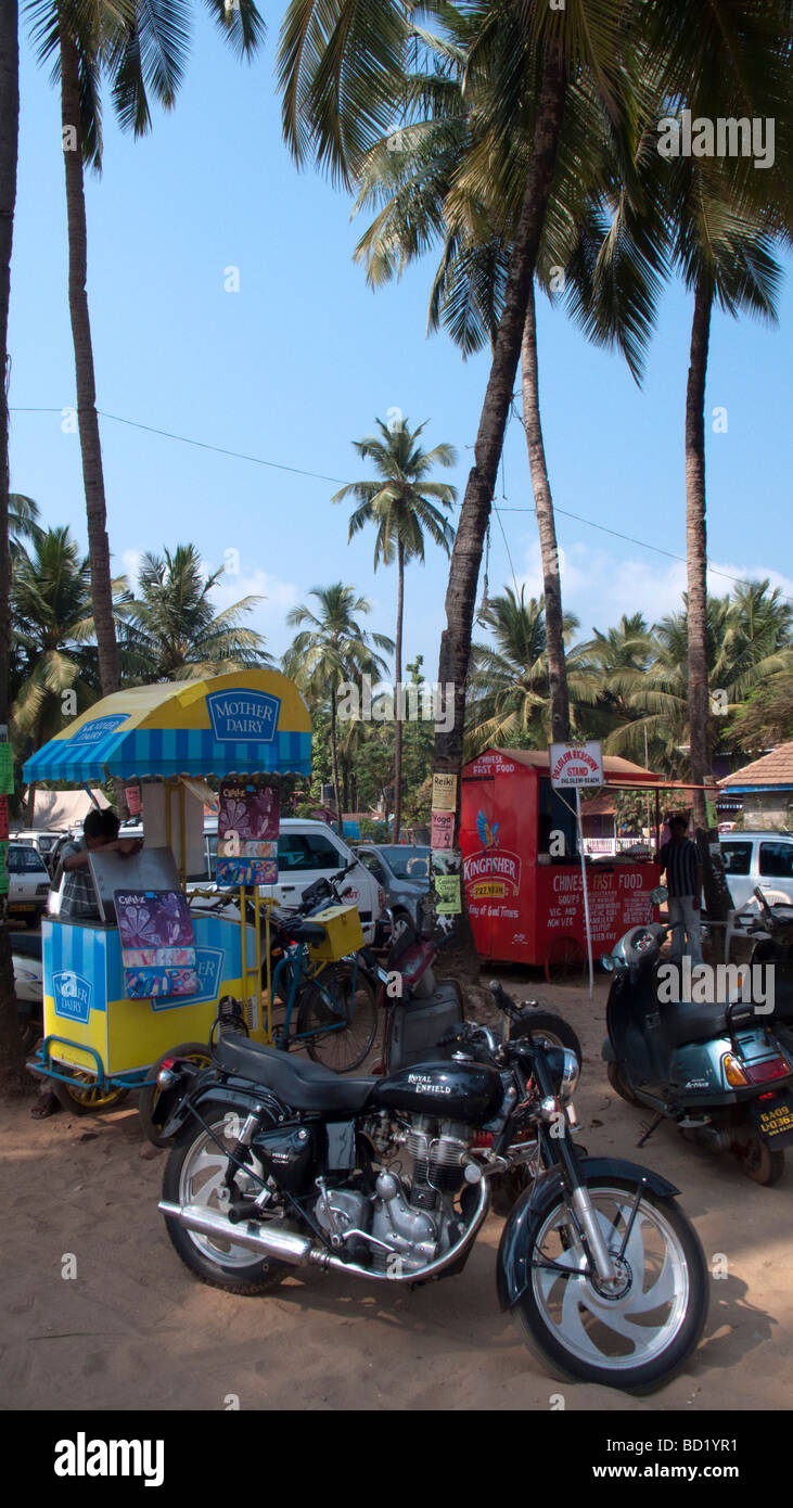 Royal Enfield motorcycle Palolem beach Goa India Stock Photo - Alamy