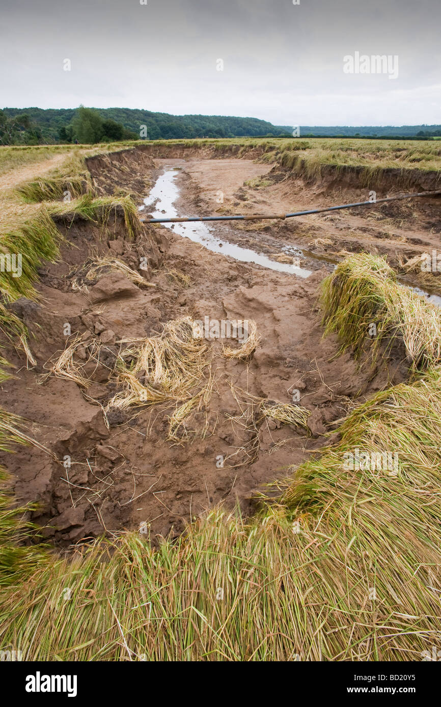 erosion damage caused by flooding which created the Durham Canyon as a ...