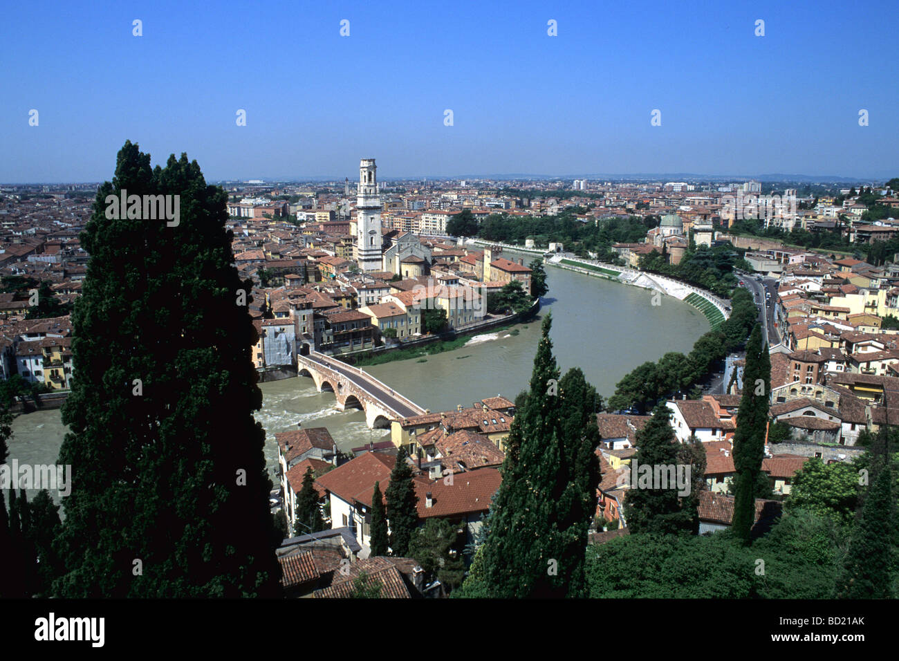 verona View from the Lamberti Tower Stock Photo - Alamy