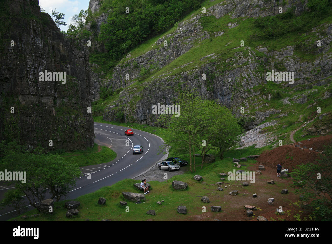 The towering limestone cliffs in Cheddar Gorge, Somerset, England, UK ...
