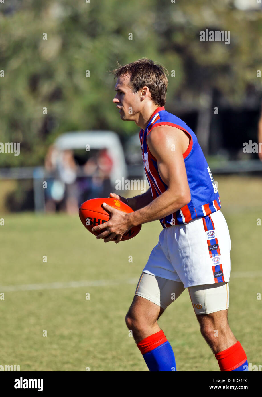 Australian Rules Football being played by two teams in a competition ...