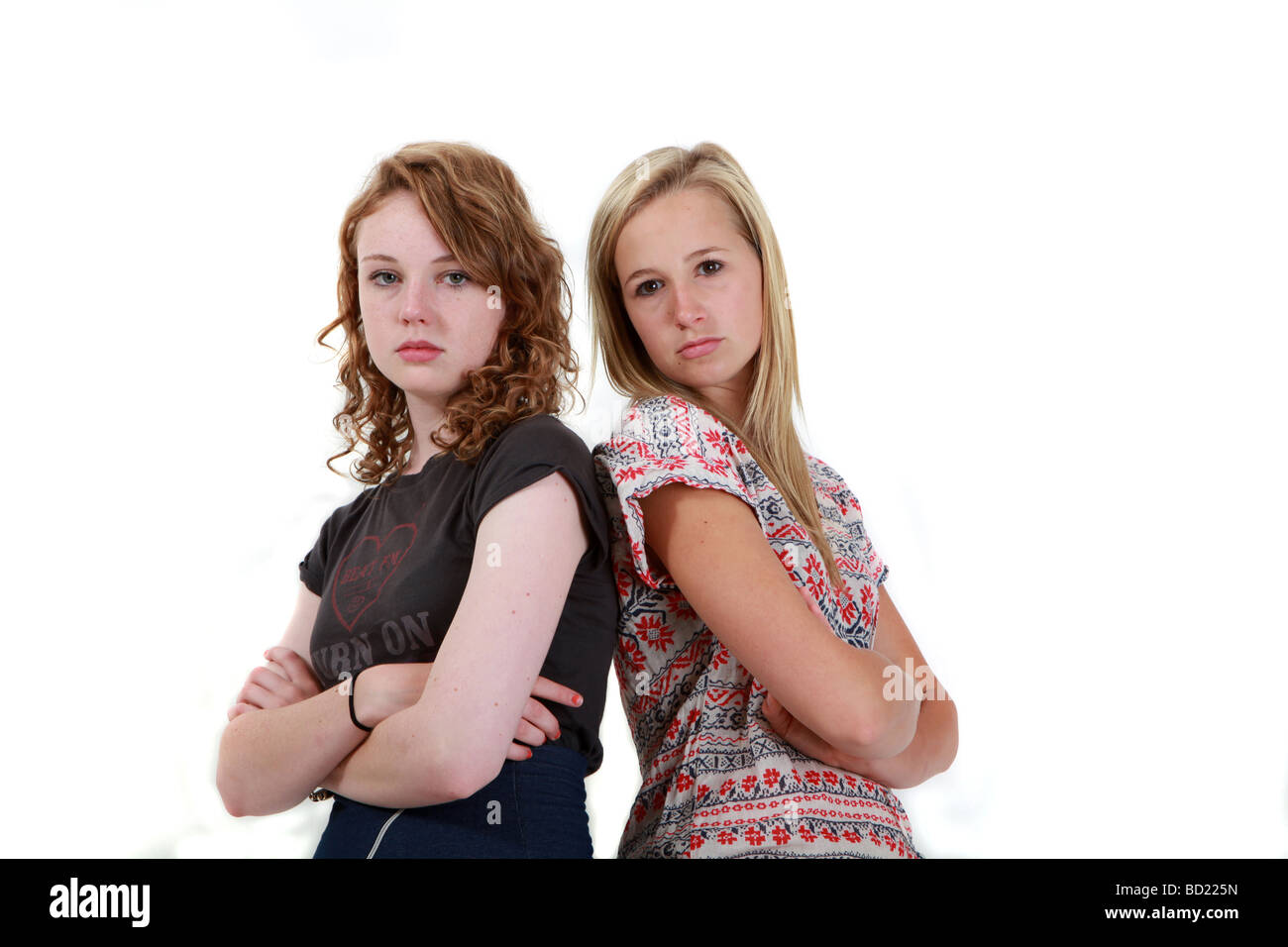 Two unhappy teenage girls Stock Photo - Alamy