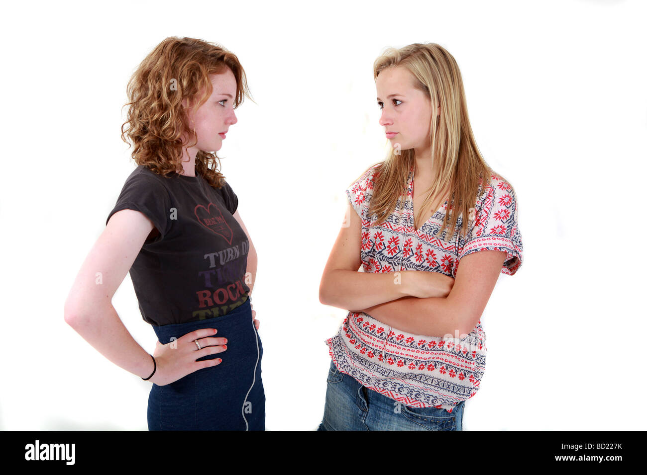 Two confrontational teenage girls Stock Photo - Alamy
