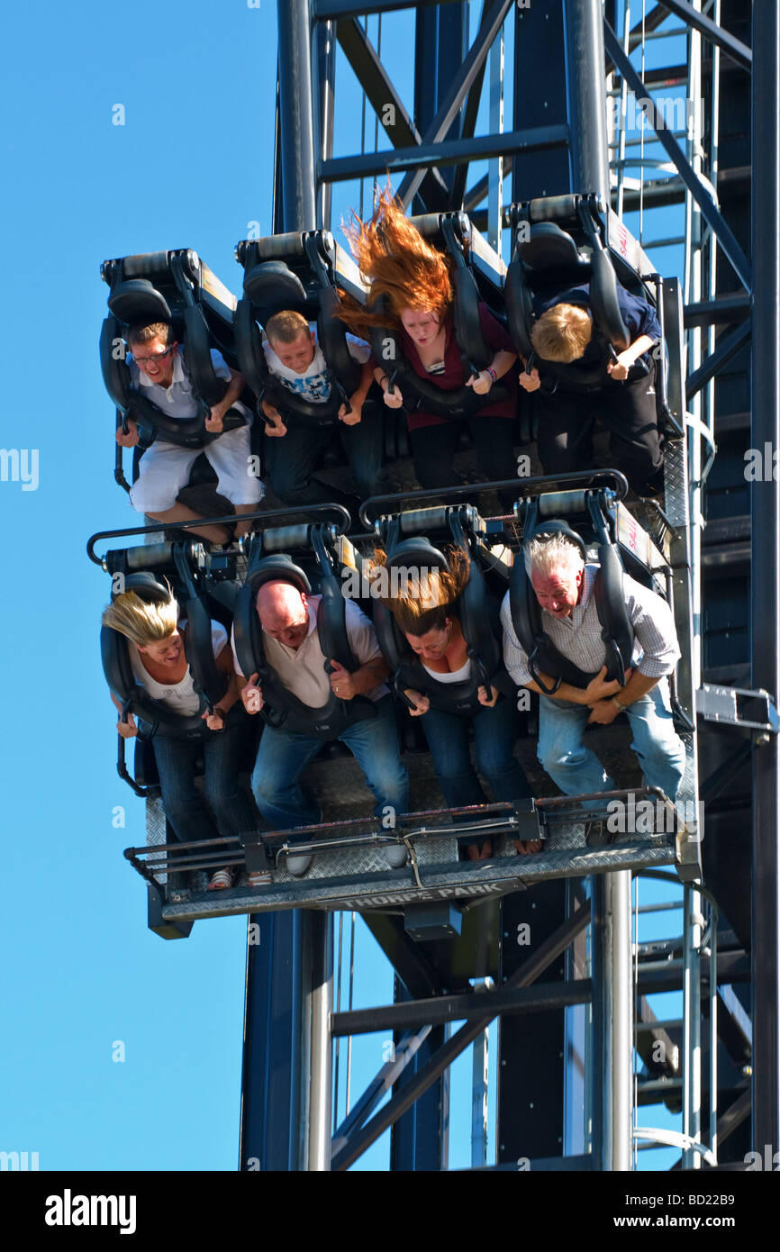 The Saw roller coaster ride, Thorpe Park Theme Park, Surrey, England ...