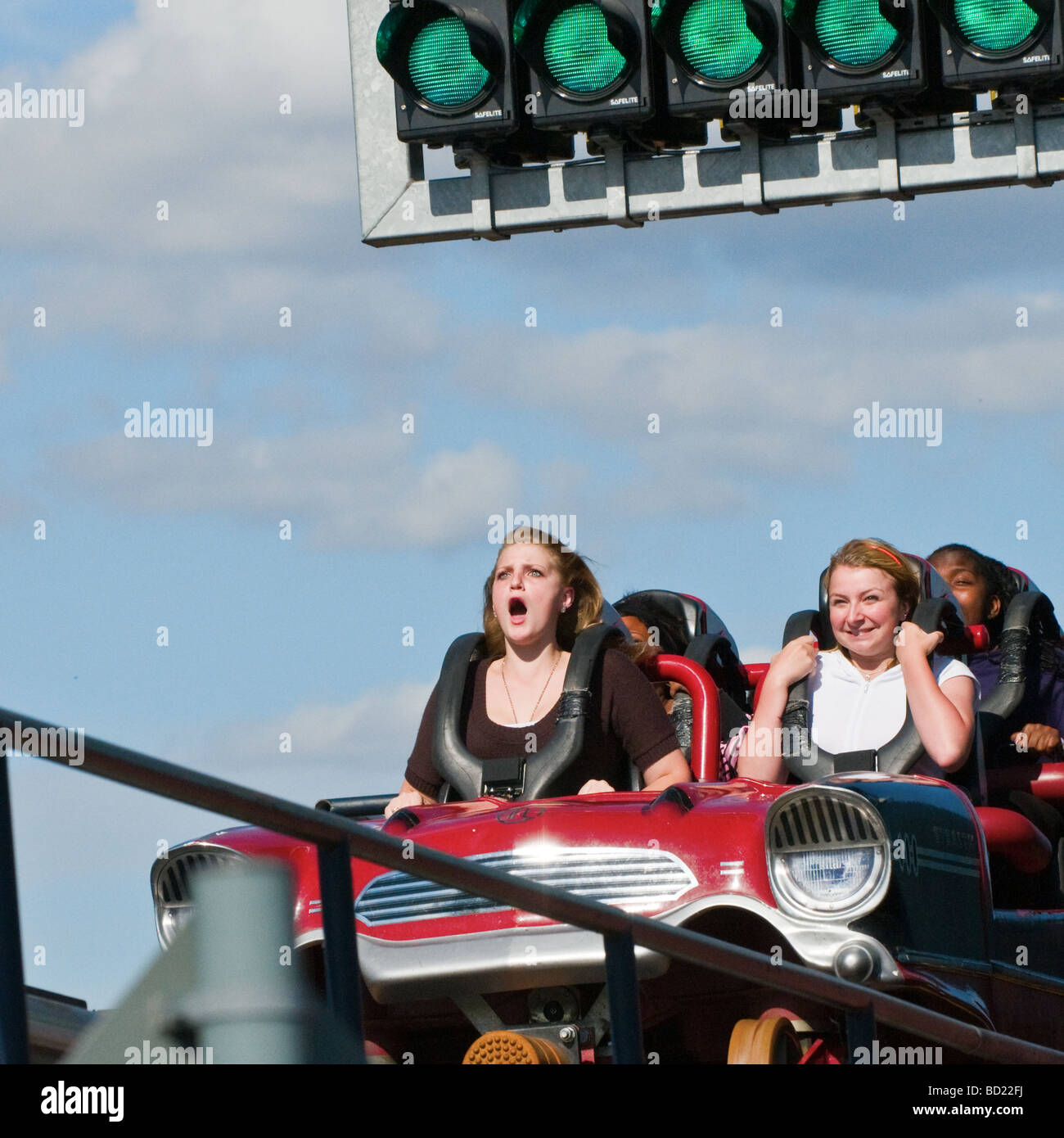Stealth roller coaster ride, Thorpe Park Theme Park, Surrey, England ...