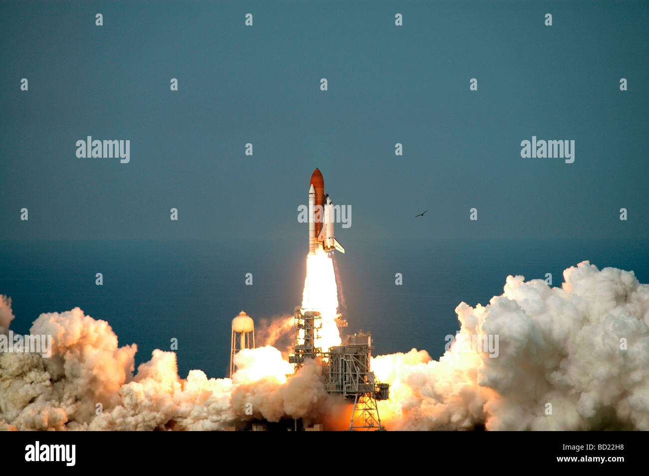 NASA launching space shuttle Endeavour at Cape Canaveral Florida Stock ...