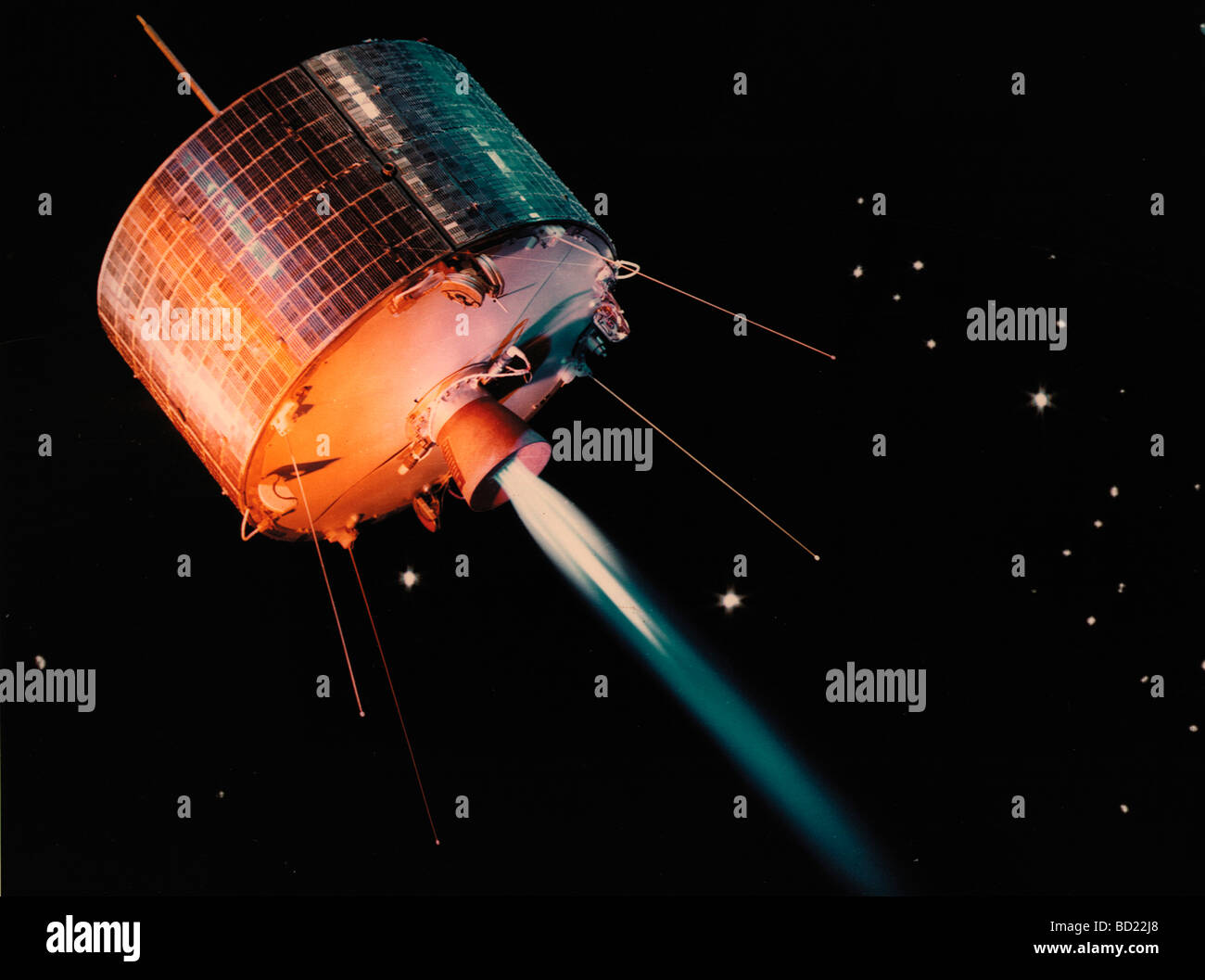 NASA view of a Geosynchronous Satellite in space Stock Photo - Alamy