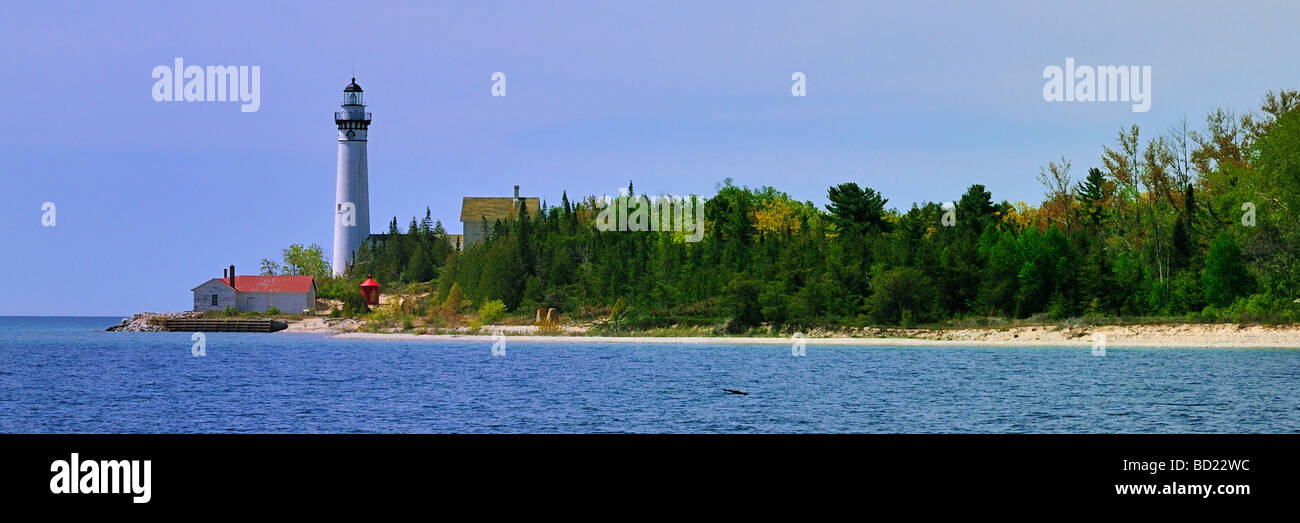 Lighthouse on South Manitou Island Stock Photo - Alamy