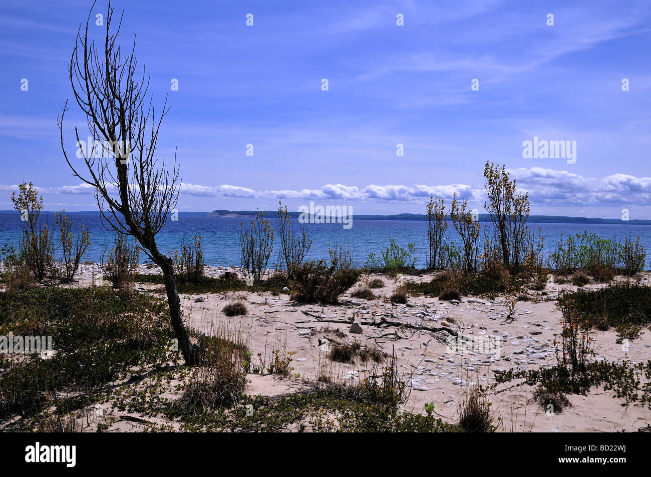 Shoreline sand dunes, South Manitou Island Stock Photo - Alamy