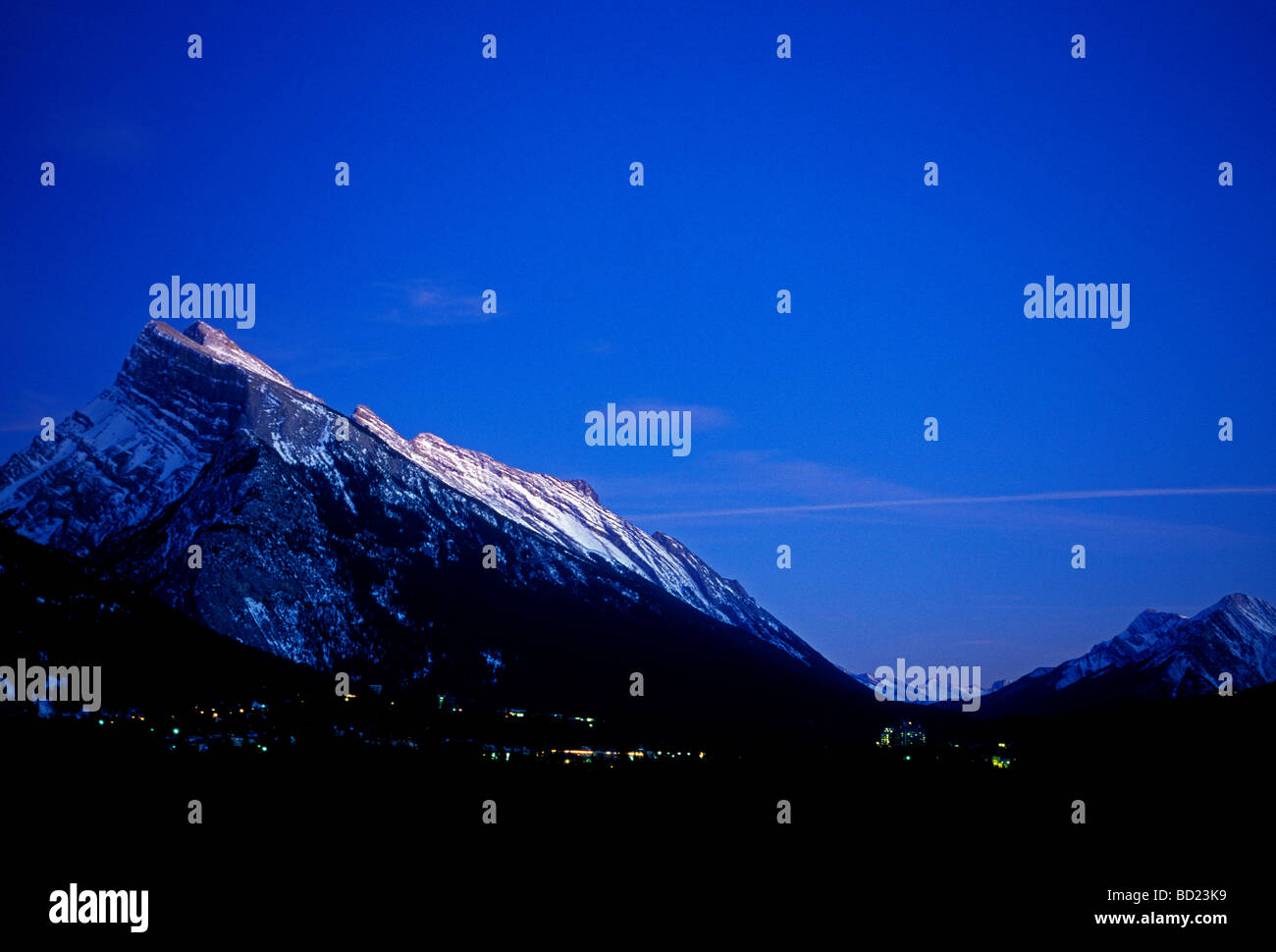Mount Rundle, Banff townsite, Banff, Alberta Province, Canada Stock ...