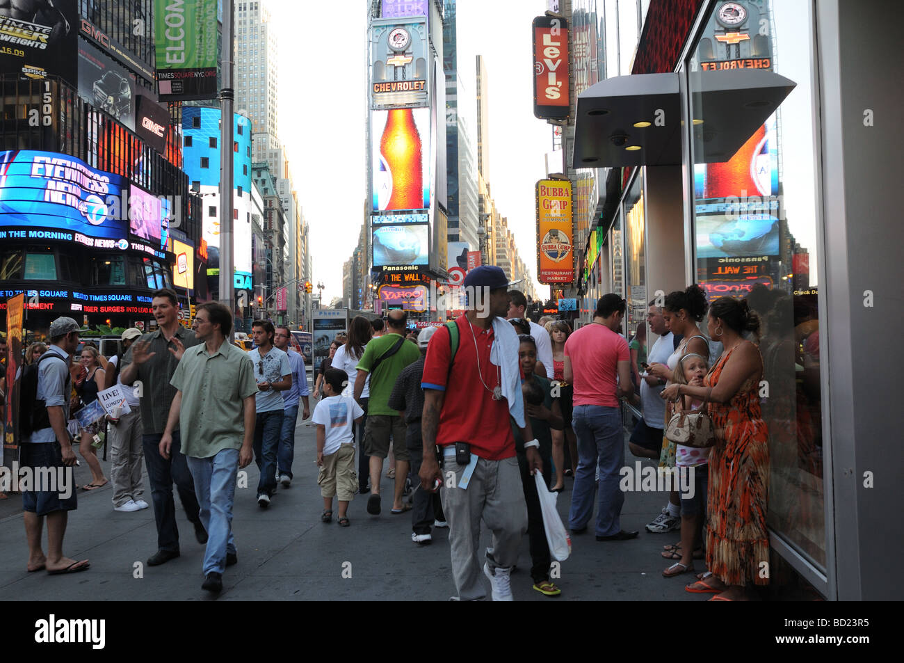 Broadway in Manhattan's Theater District, is crowded day and night ...